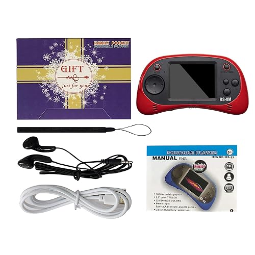 For Kids TaddToy 16 Bit Handheld Game For Kids Adults, 3.0'' Large ...