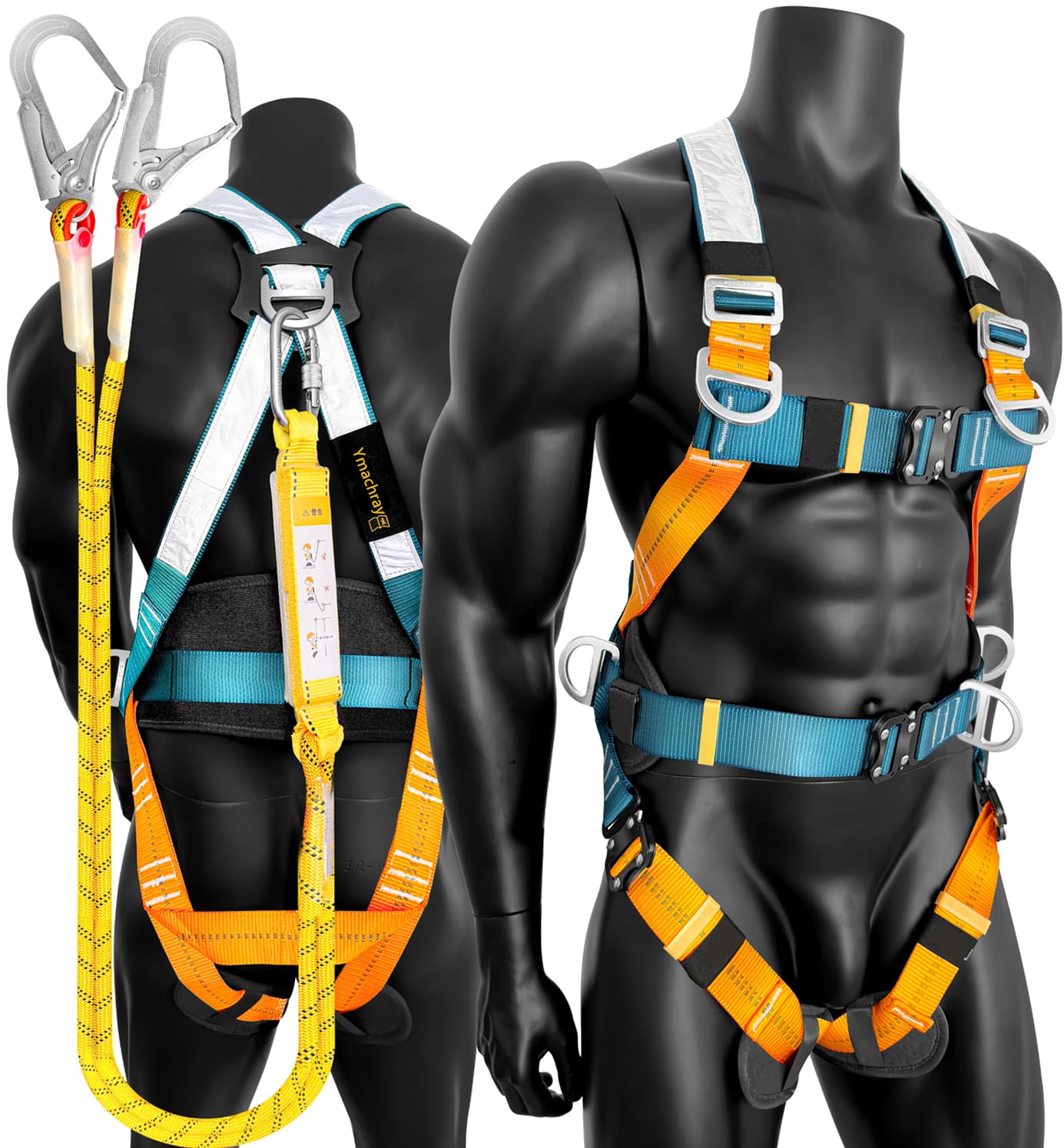Mua Universal Full-Body Fall Protection Safety Harness with 5 D-Ring ...