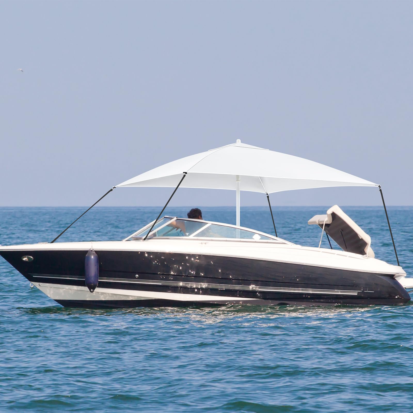 Briwooody Boat Umbrella Canopy Boat Sun Shade Kit 6' x 6' Waterproof ...