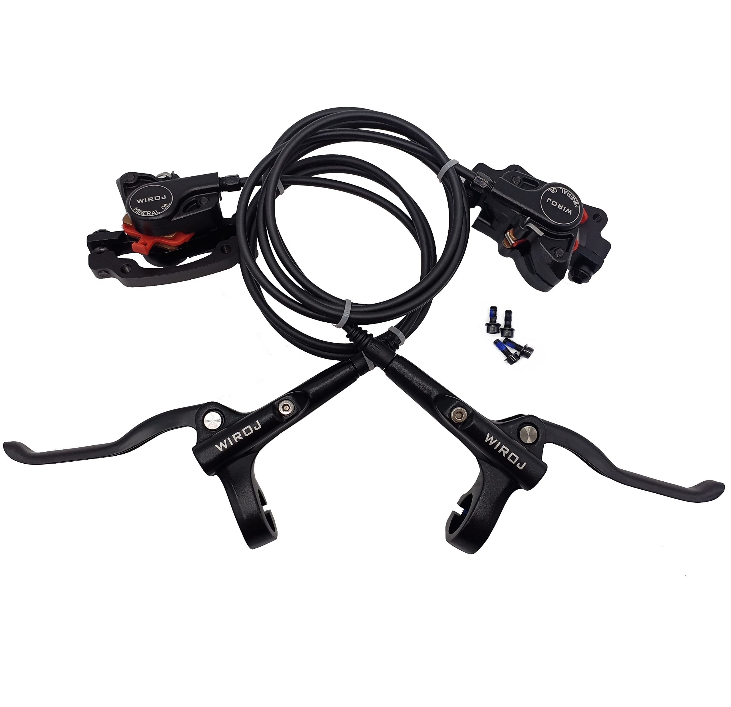 WIROJ Mountain Bike Hydraulic Disc Brake Set, Front & Rear Disc Brake ...
