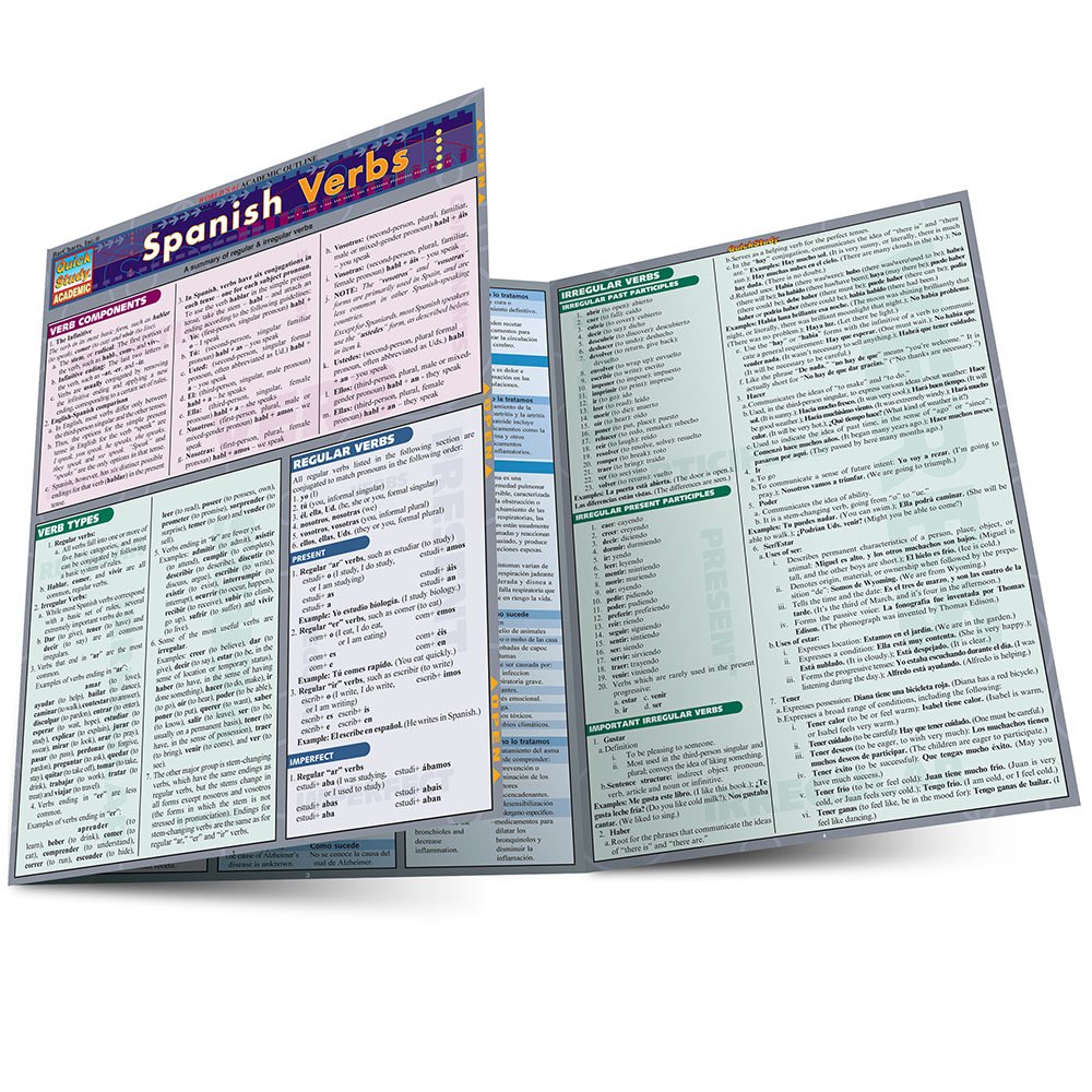 Mua Spanish Verbs Laminated Reference Guide (QuickStudy Academic ...