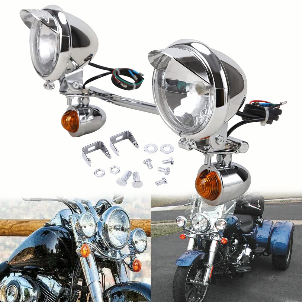 Oumurs Motorcycle Light Bar Compatible with Harley Fog Lights Turn ...