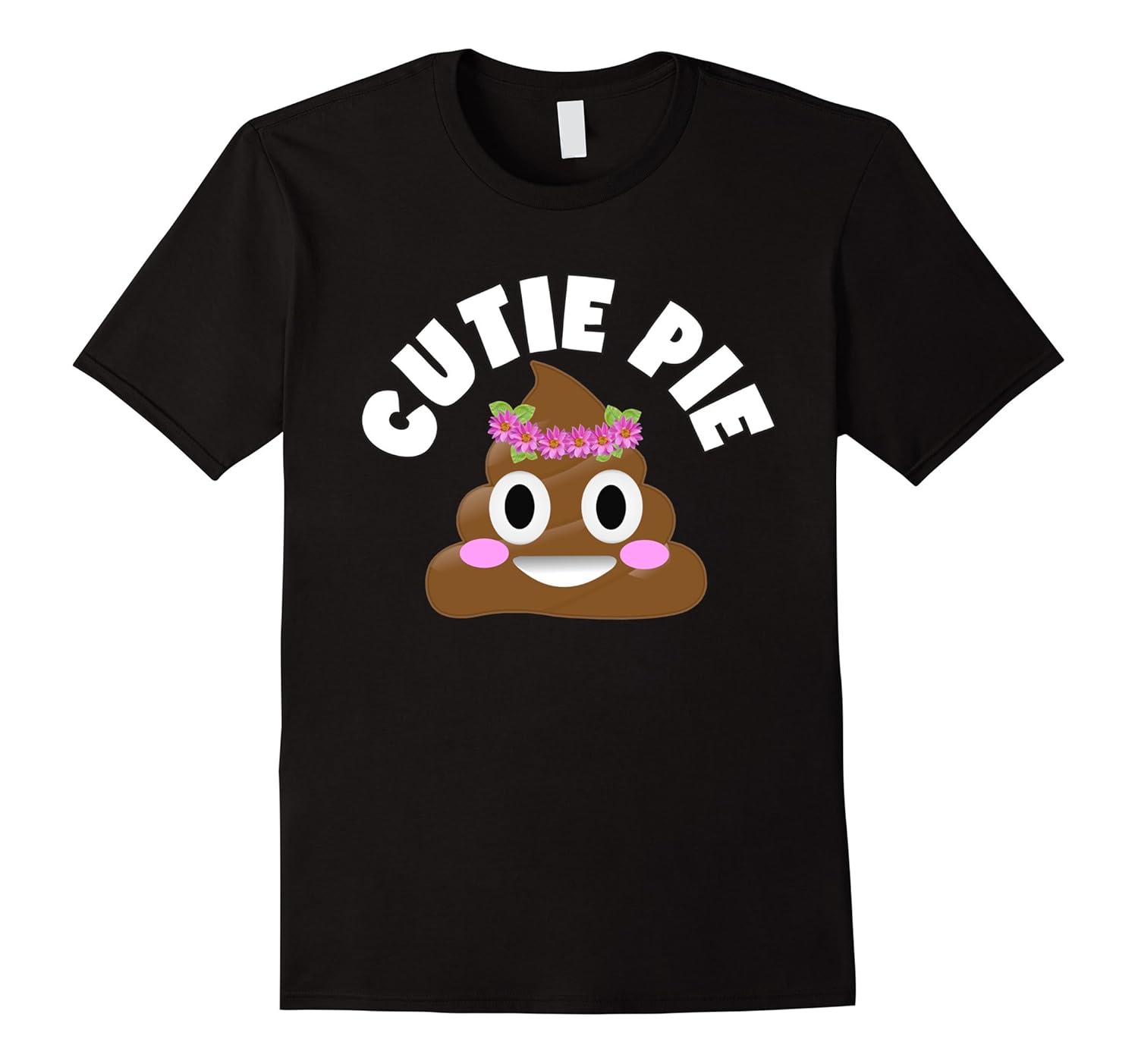 Poop Emoji Shirt Cutie Pie Valentines Day Flower Crown Cute-TD – Teedep