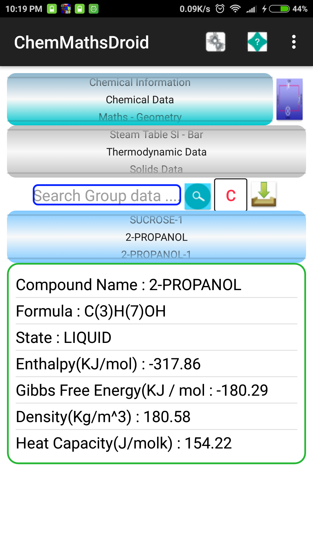 Chemical/Engineering Tools - ChemMathsDroid:Amazon.com:Appstore for Android