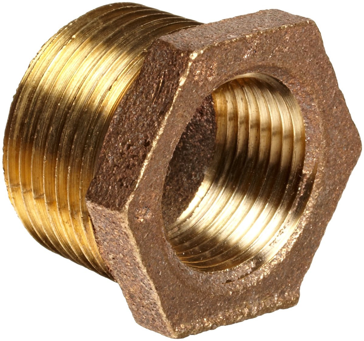 Anderson Metals 38110 1608 Brass Threaded Pipe Fitting Hex Bushing 1