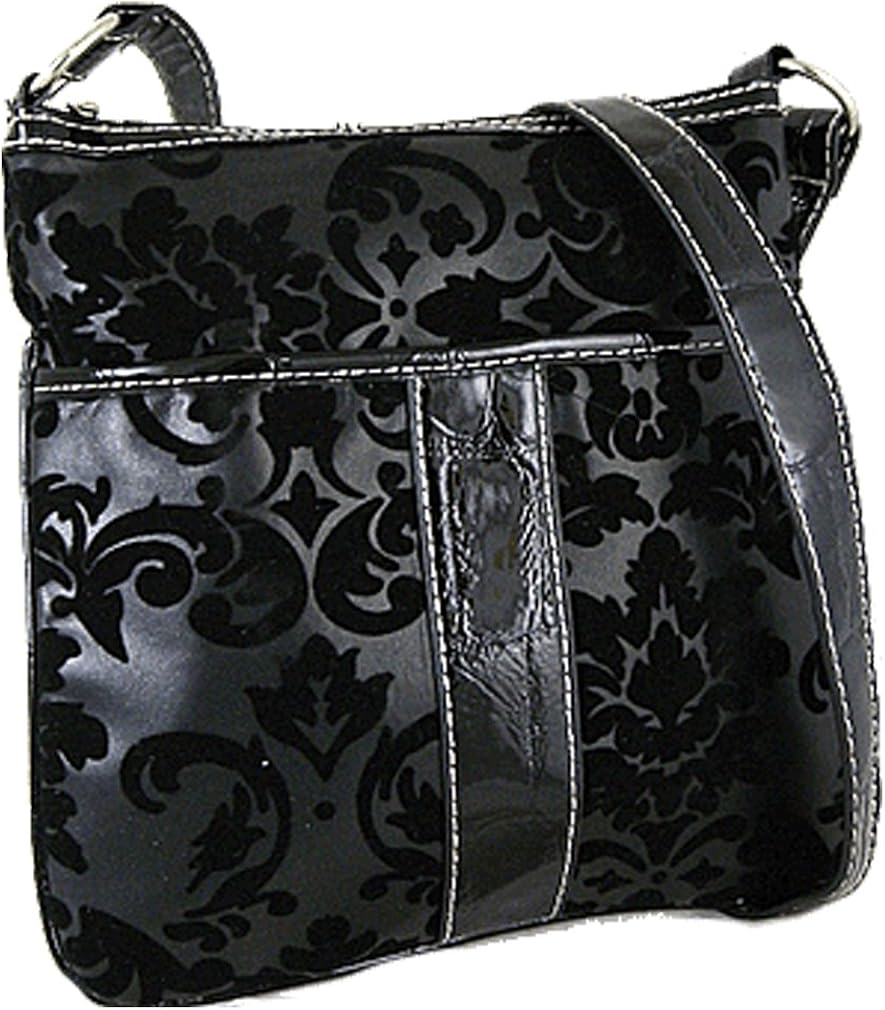 Amazon.com: Hipster Adjustable Strap Cross Body Velvet Damask Print ...