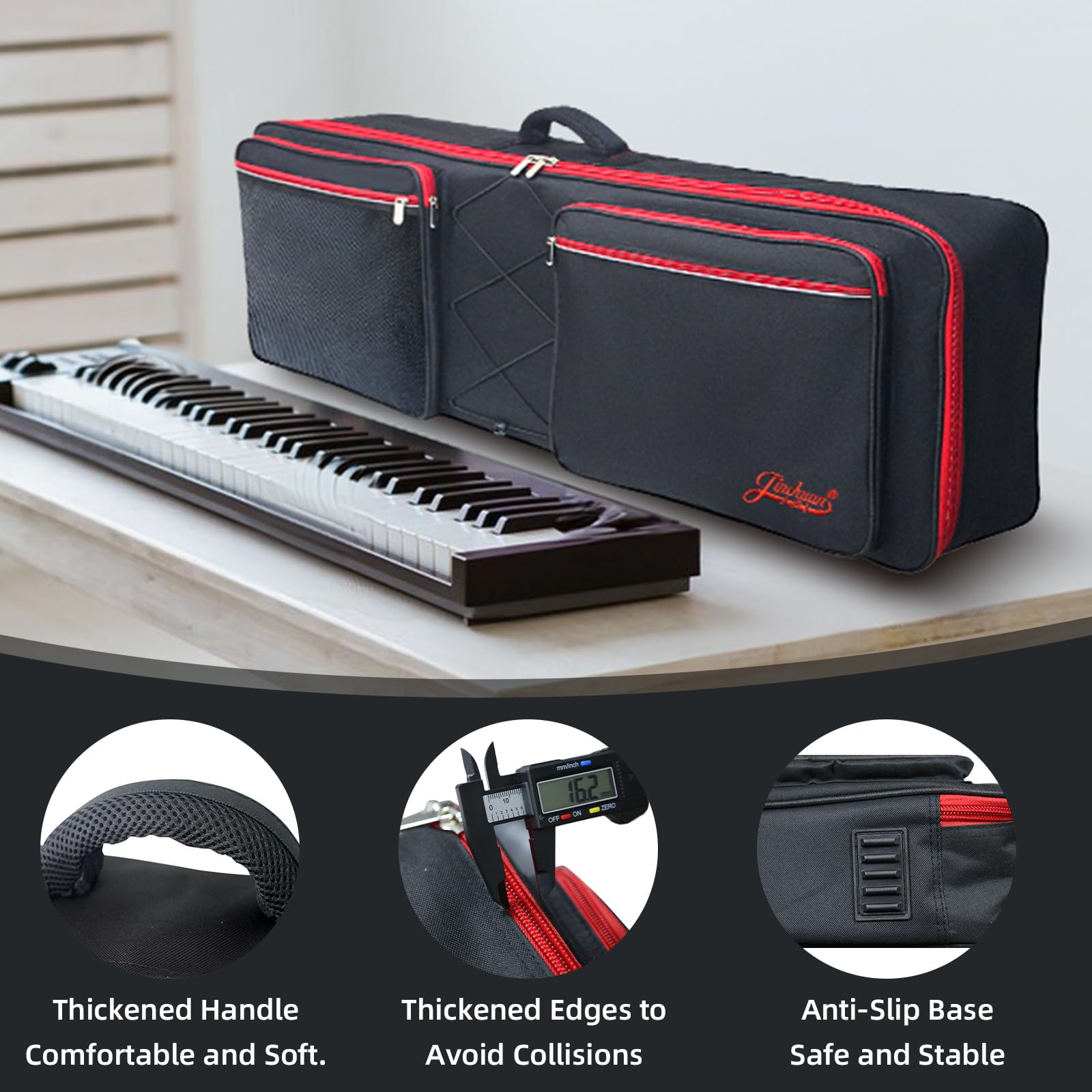 Chehery 49 Key Keyboard Case Carrying Bag - Keyboard Piano Gig Bag ...