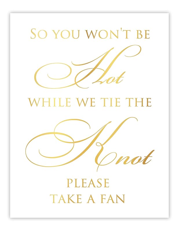 Amazon.com: Wedding Fan Sign, Choose Your Foil Color and Unframed Print ...