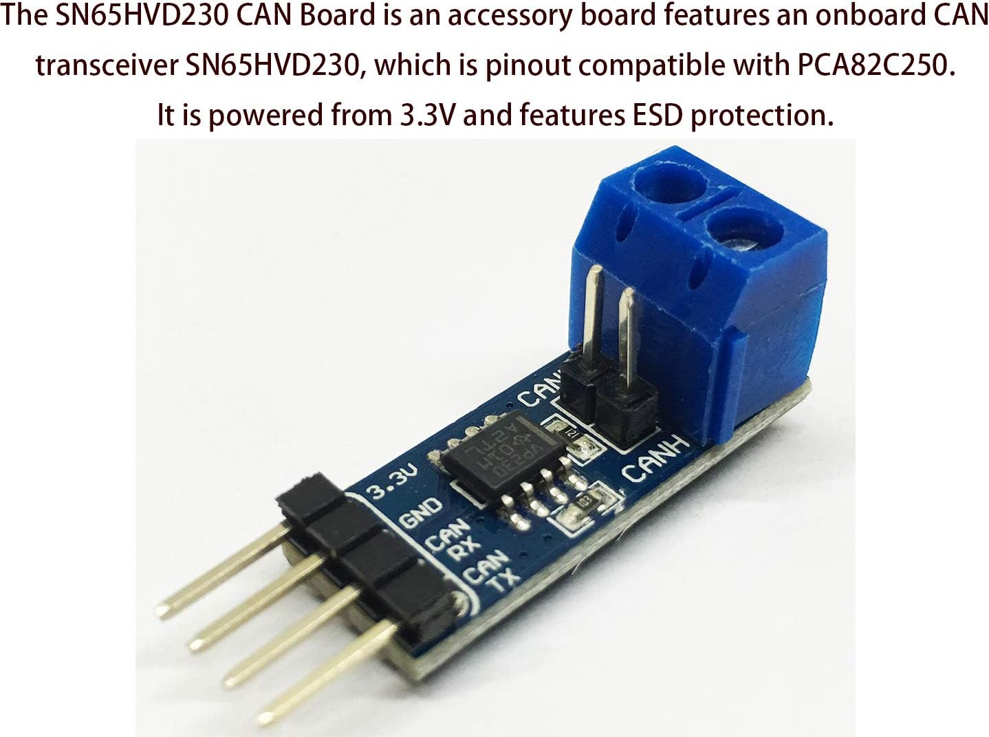 Waveshare SN65HVD230 CAN Board Connecting MCUs to CAN Network Features ...