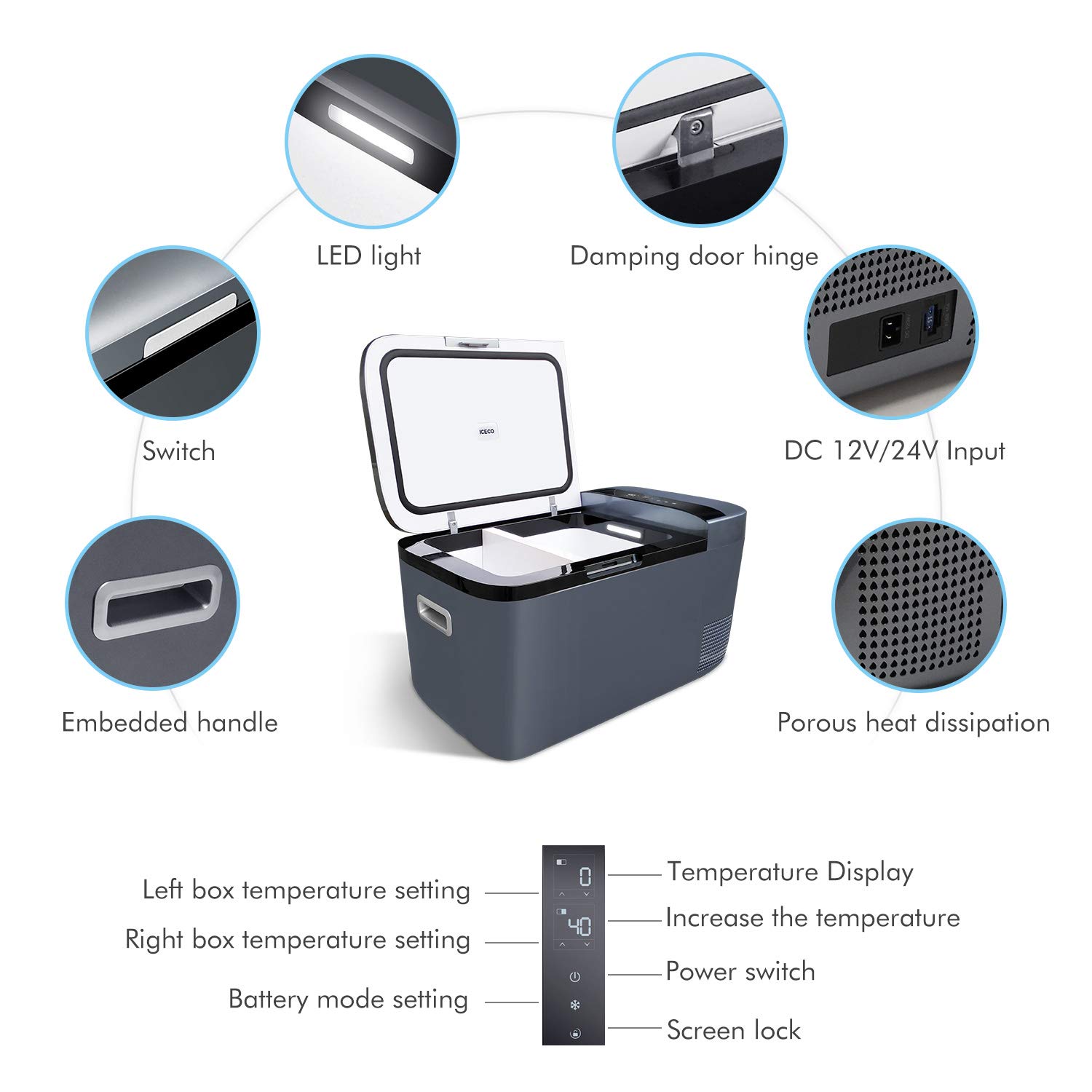 Mua ICECO GO20 Dual Zone Portable Refrigerator with Danfoss Compressor ...