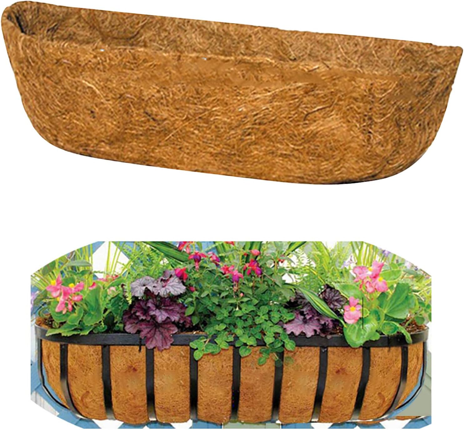 Amazon Rectangle Coco Liners Hanging Basket Coconuts Fiber 