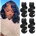 Amazon.com : Body Wave Bundles Human Hair 4 Bundles 12 14 Inch 12A ...