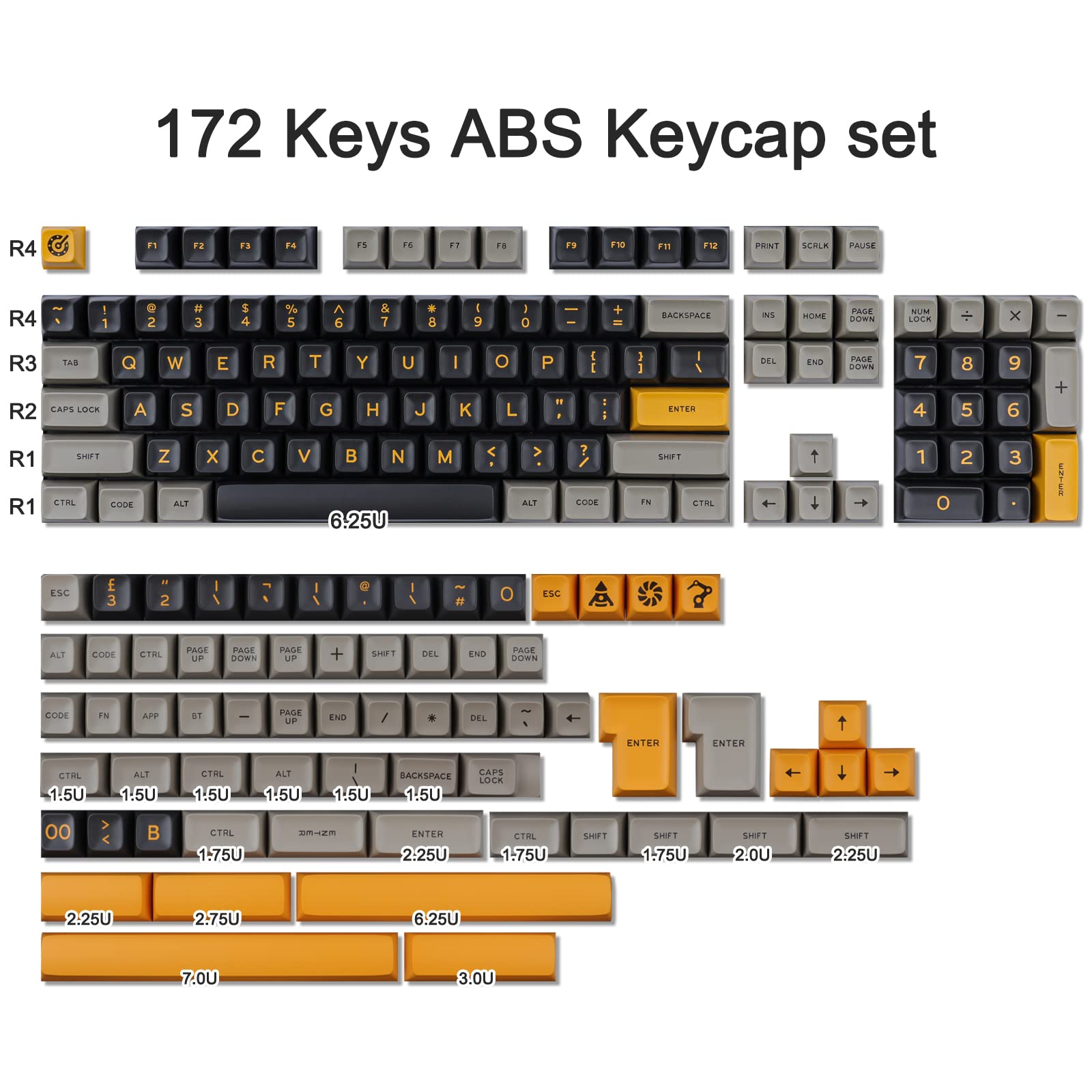 Mua JakeTsai Double Shot Keycaps,172 Keys SA Profile Amber Screen ...