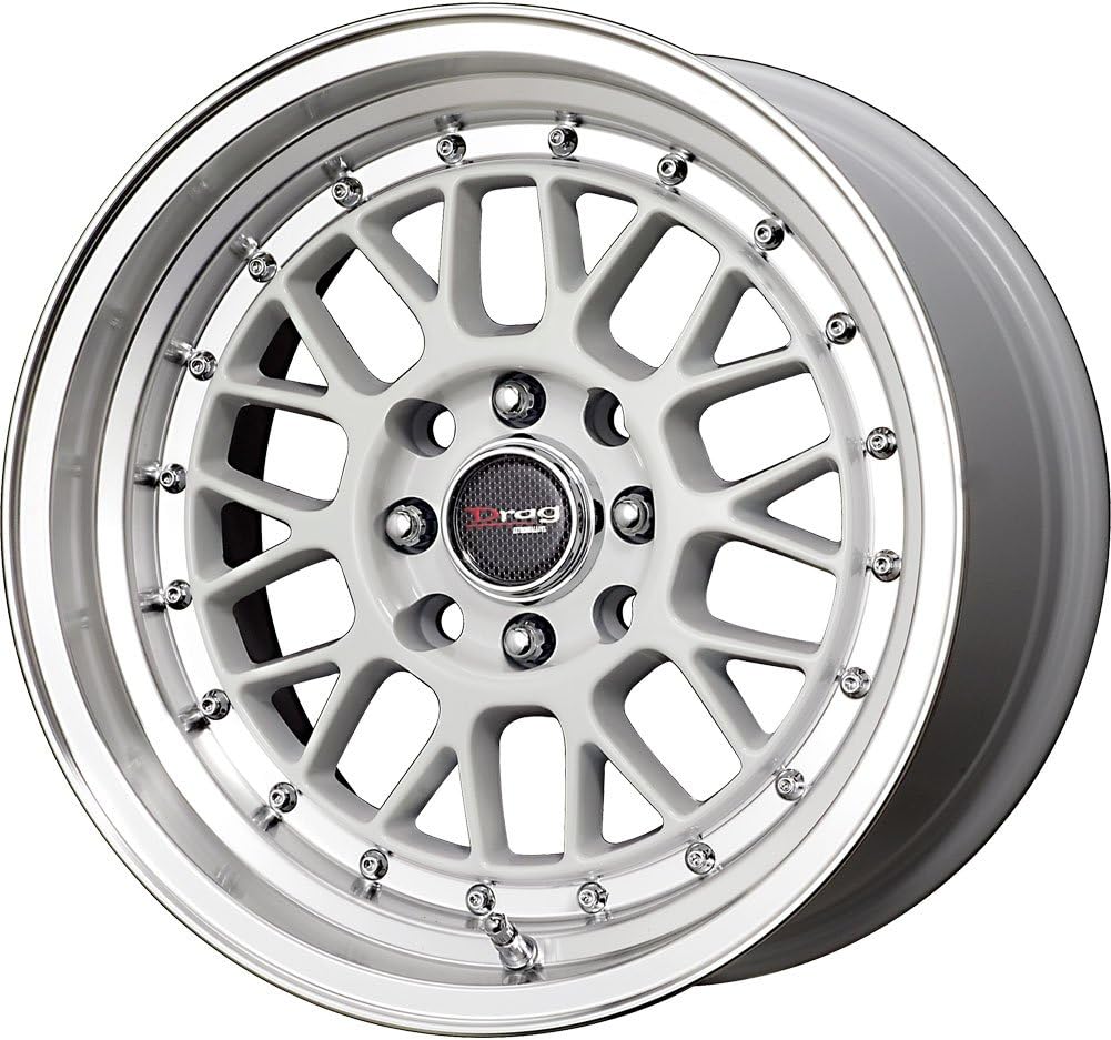 Amazon.com: Drag DR-44 White Wheel with Machined Lip (15x8.25"/4x100mm ...