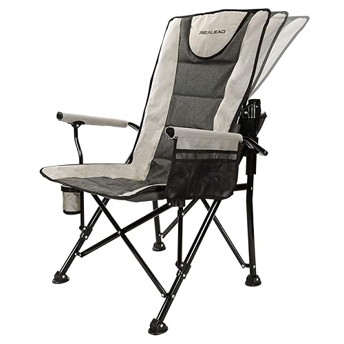 REALEAD Adjustable Oversized Folding Chair High Back Camp Chair Beach ...