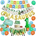 Amazon.com: Sursurprise One a Saurus Birthday Decorations, Dinosaur 1st ...