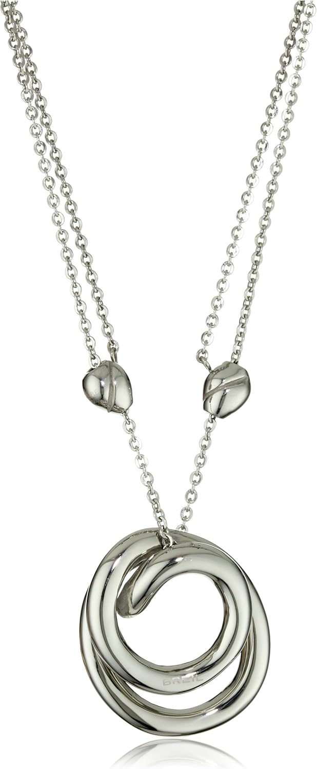 Amazon.com: Breil Jewelry "Knot" Silver Big Pendant Necklace Adjustable ...