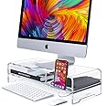Amazon.com: BEYGORM Acrylic Monitor Stand Riser, Wide 20", 2 Tier ...