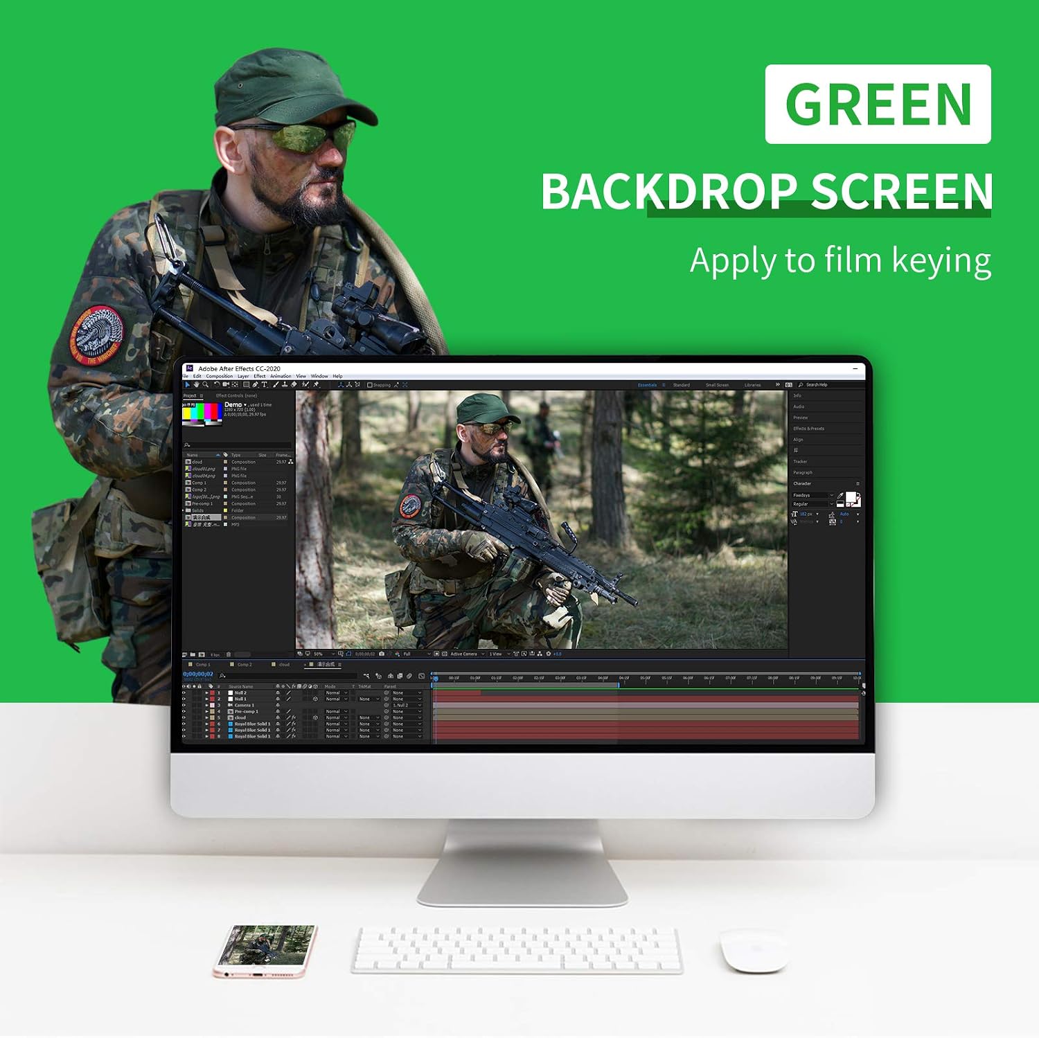 Neewer 6x9ft/1.8×2.8M Green Screen, Photography Backdrop Background ...