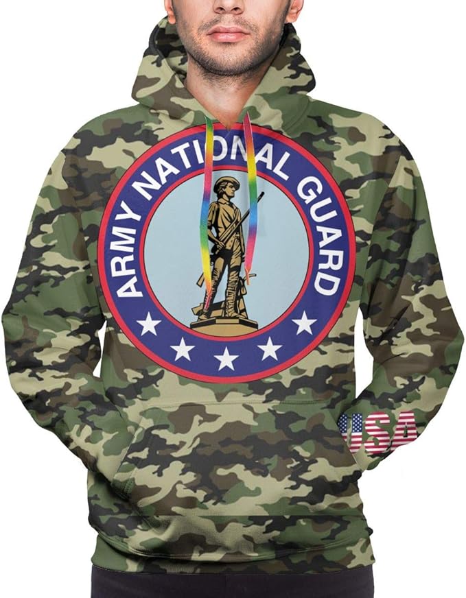 Amazon.com: Camouflage Army National Guard Seal Mens Hoodies Novelty 3D ...