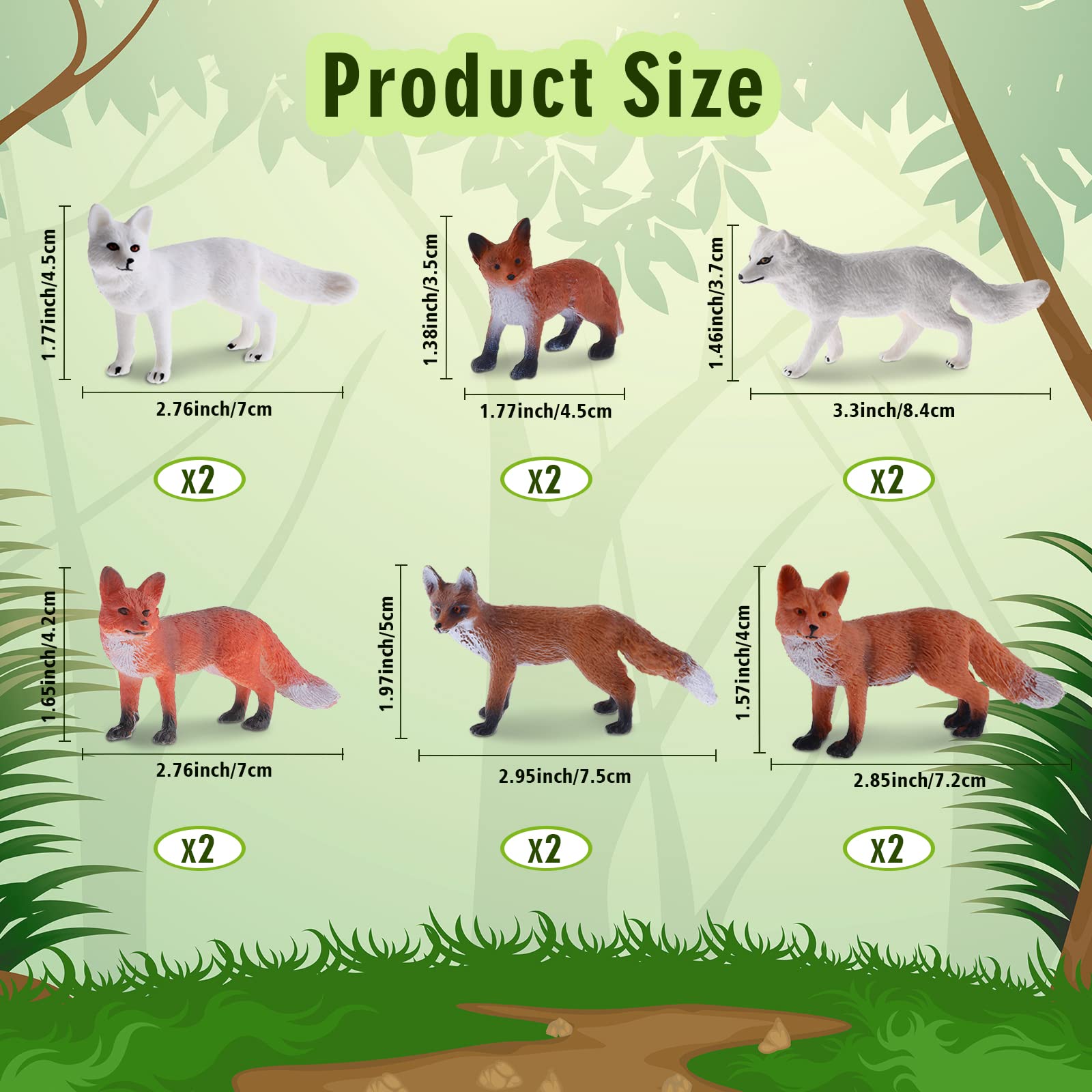 Mua 12 Pieces Fox Toy Figures Set Realistic Arctic Fox Red Foxes Animal ...