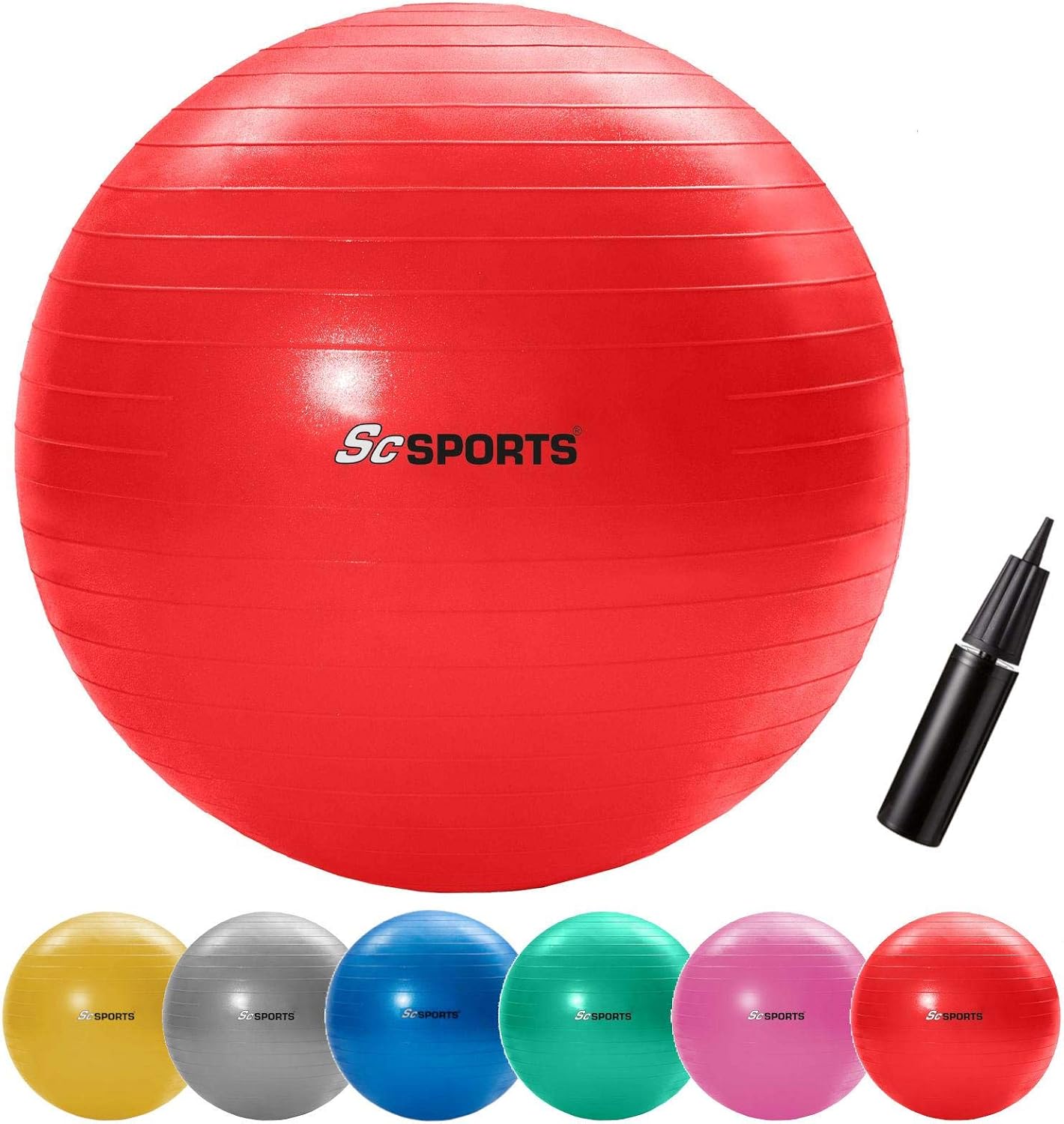 ScSPORTS Ballon de Gymnastique 65 cm 65 cm Rouge - Rouge: Amazon.fr ...