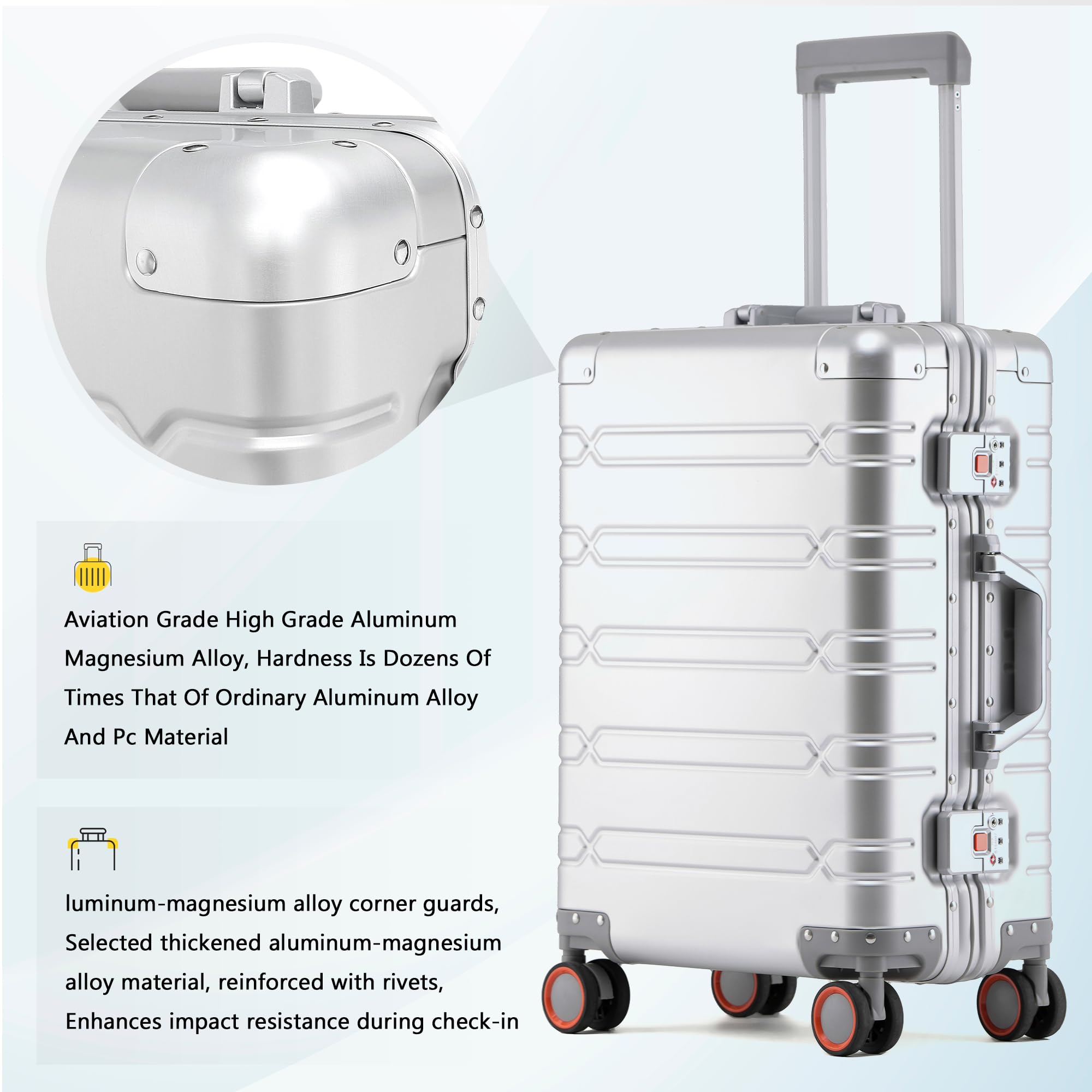 Mua Simcat 24 inch All Aluminum Luggage, Aluminum Alloy Hard Shell ...