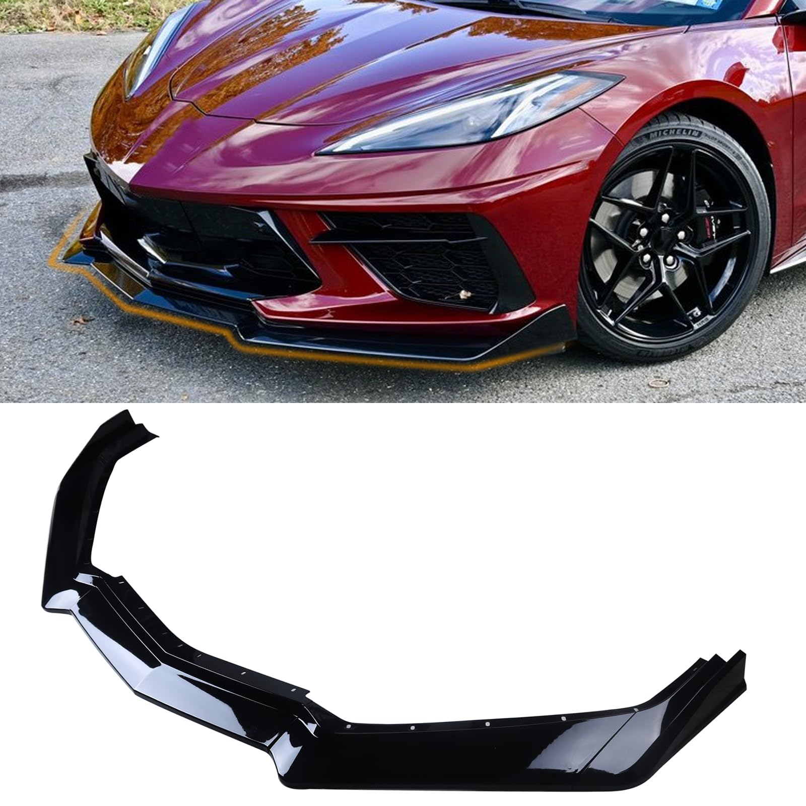 NOPOCA Front Bumper Lip Compatible with Chevy Corvette C8 Z51 2020-2025 ...
