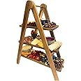 Amazon.com: Rustic Acacia Wooden 3-Tier Serving Tray - Foldable Wood ...