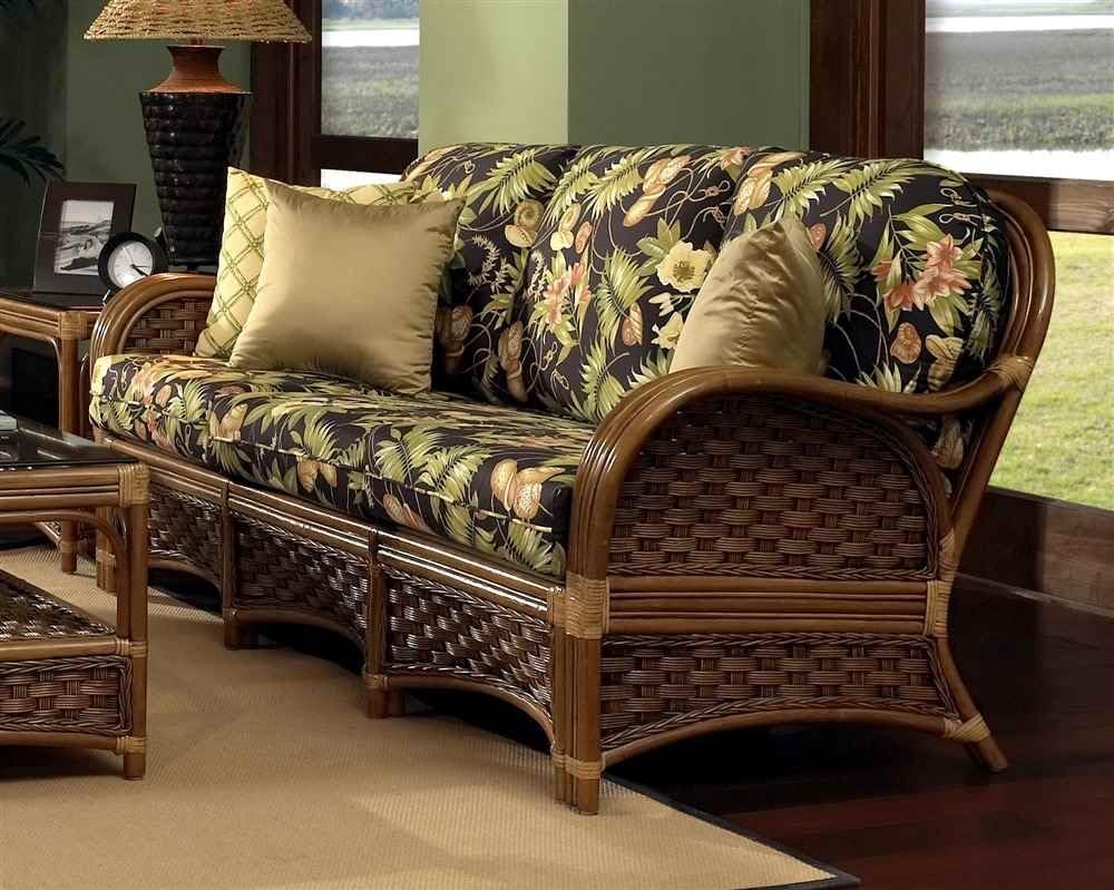 Amazon.com: Boca Rattan Pelican Sofa w 4 Toss Cushions in Royal Oak ...