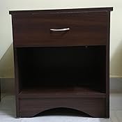 DeckUp Bei Bedside Table and End Table with Storage (Dark Wenge, Matte ...