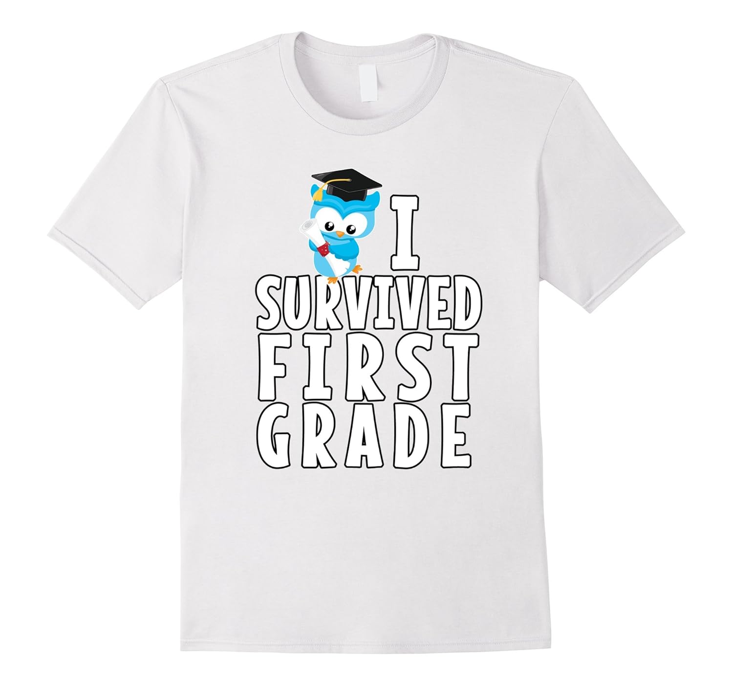 I Survived First Grade T-Shirt Graduation Kids Owl Grad Shir-TH – TEEHELEN