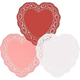 Amazon.com: 50 Pcs 10 Inch Valentine Heart Doilies Cutouts Paper Lace ...