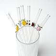 Amazon.com: Glass Straws with Fruit Charms - Reusable, Cute, Short ...