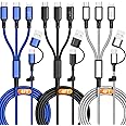 Amazon.com: YaCeSyn 3Pack Multi 6 in 1 Fast Charging Cable 4FT/1.2M ...
