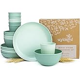 Amazon.com | NARVE 16 Piece Wheat Straw Dinnerware Sets | Unbreakable ...