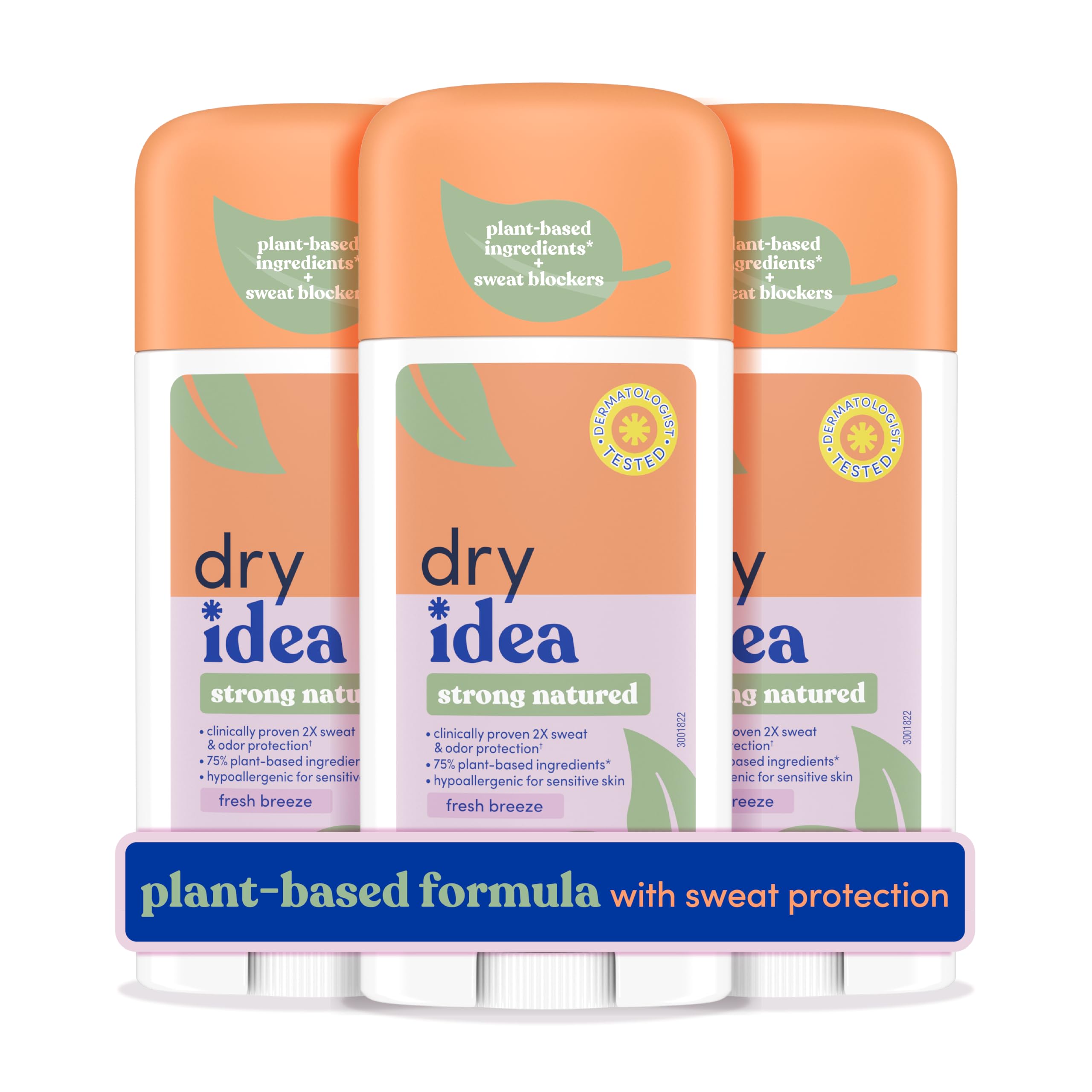 Dry Idea Plant Based Invisible Solid Deodorant & Antiperspirant For ...