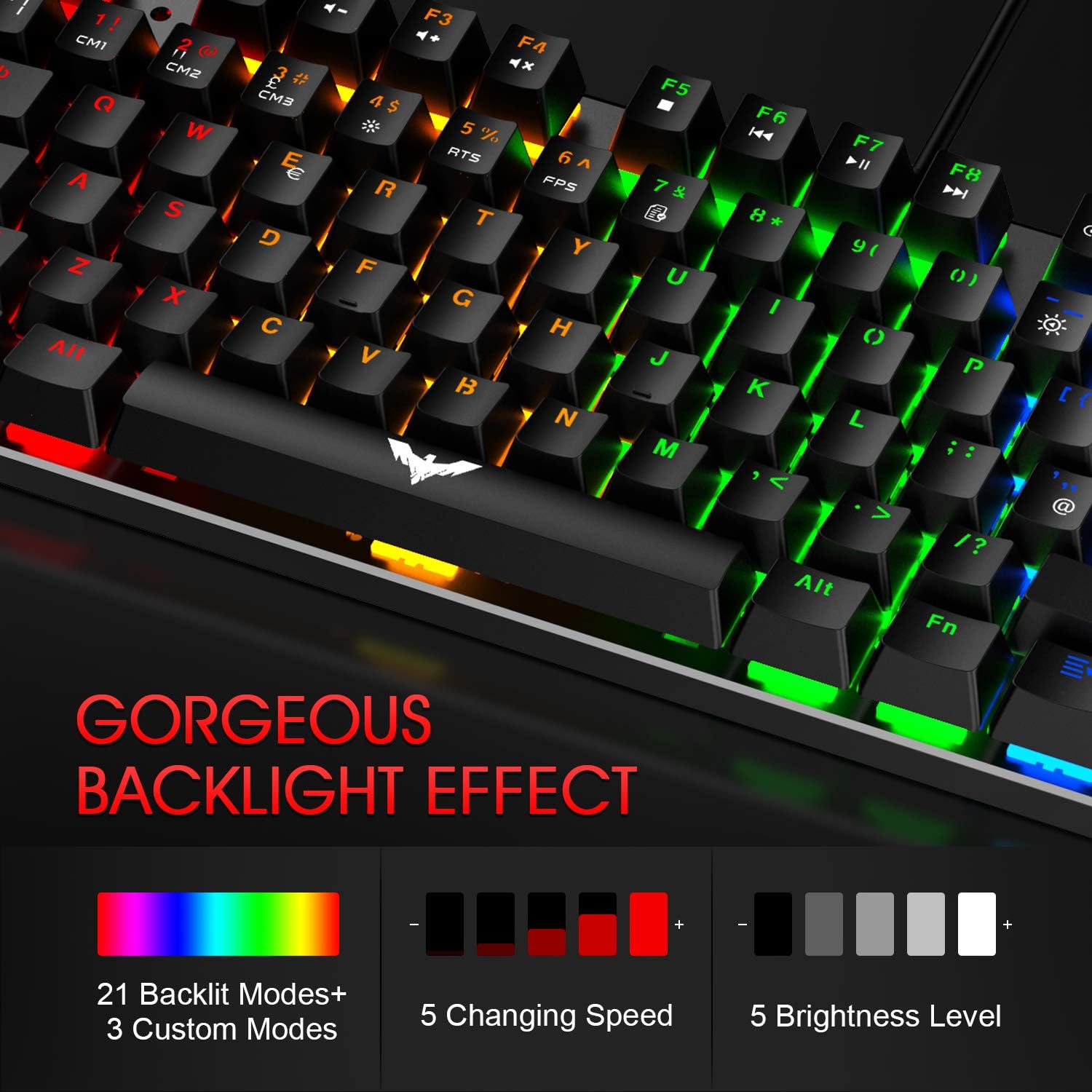 havit Wired Compact Mechanical Keyboard Red Switch LED Backlit TKL ...