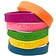 Amazon.com: Podzly 48 Motivational Wristbands - Positive Message Rubber ...
