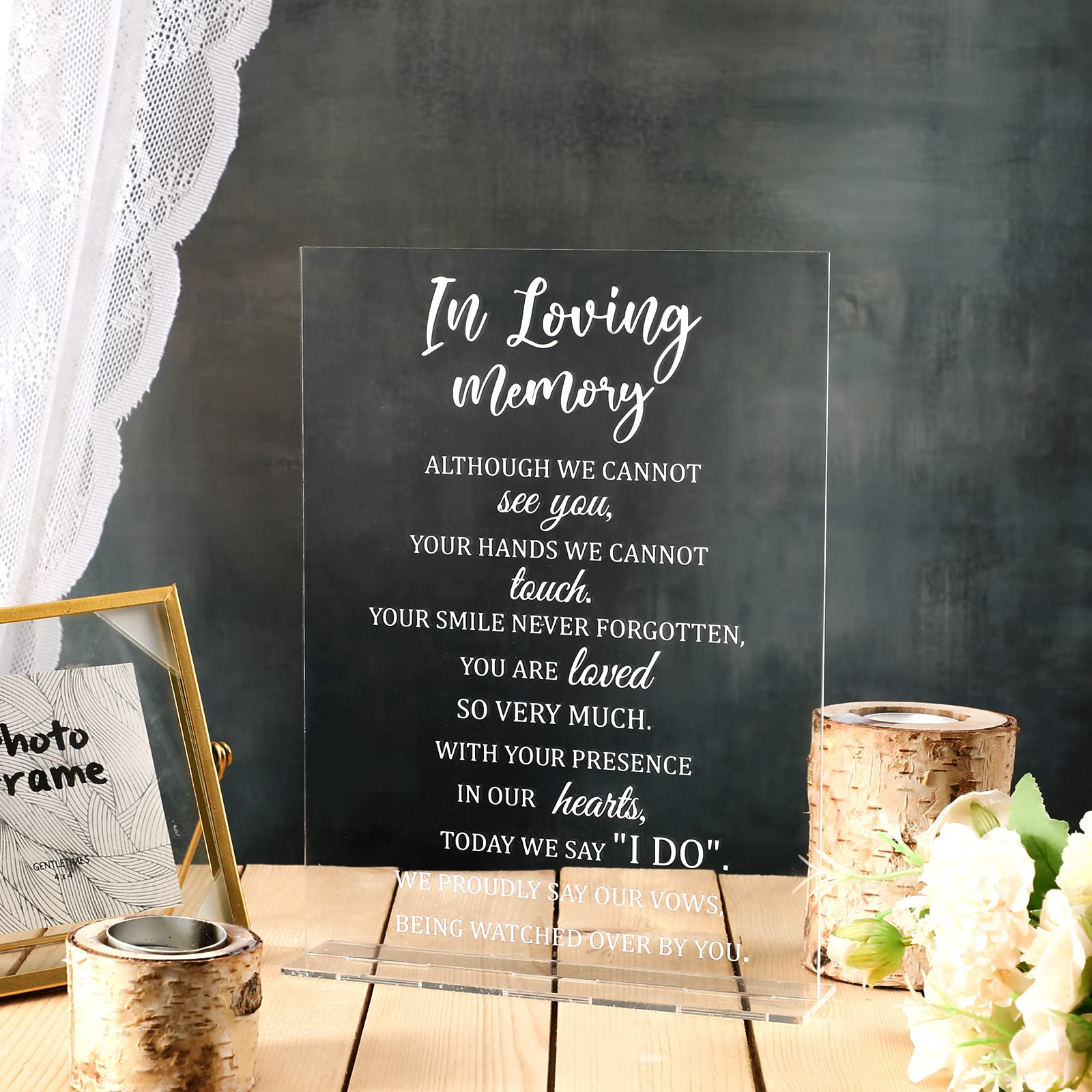 Wedding Memorial Table Sign Acrylic Wedding Reception Sign 8.3 x 11 ...