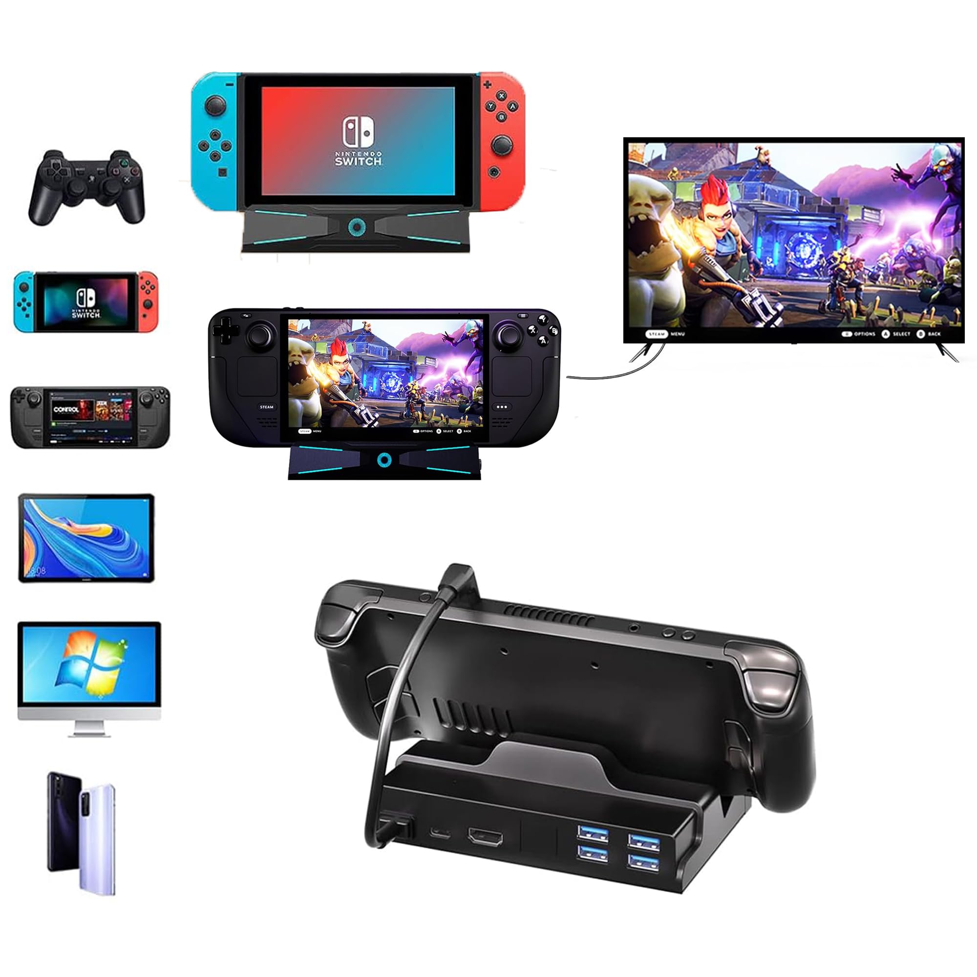 Mua TV Docking Station Compatible for Switch Steam Deck 6-in-1 Hub ...