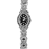 Amazon.com: Geneva Platinum Marcasite Oval Face Women's Watch: Watches