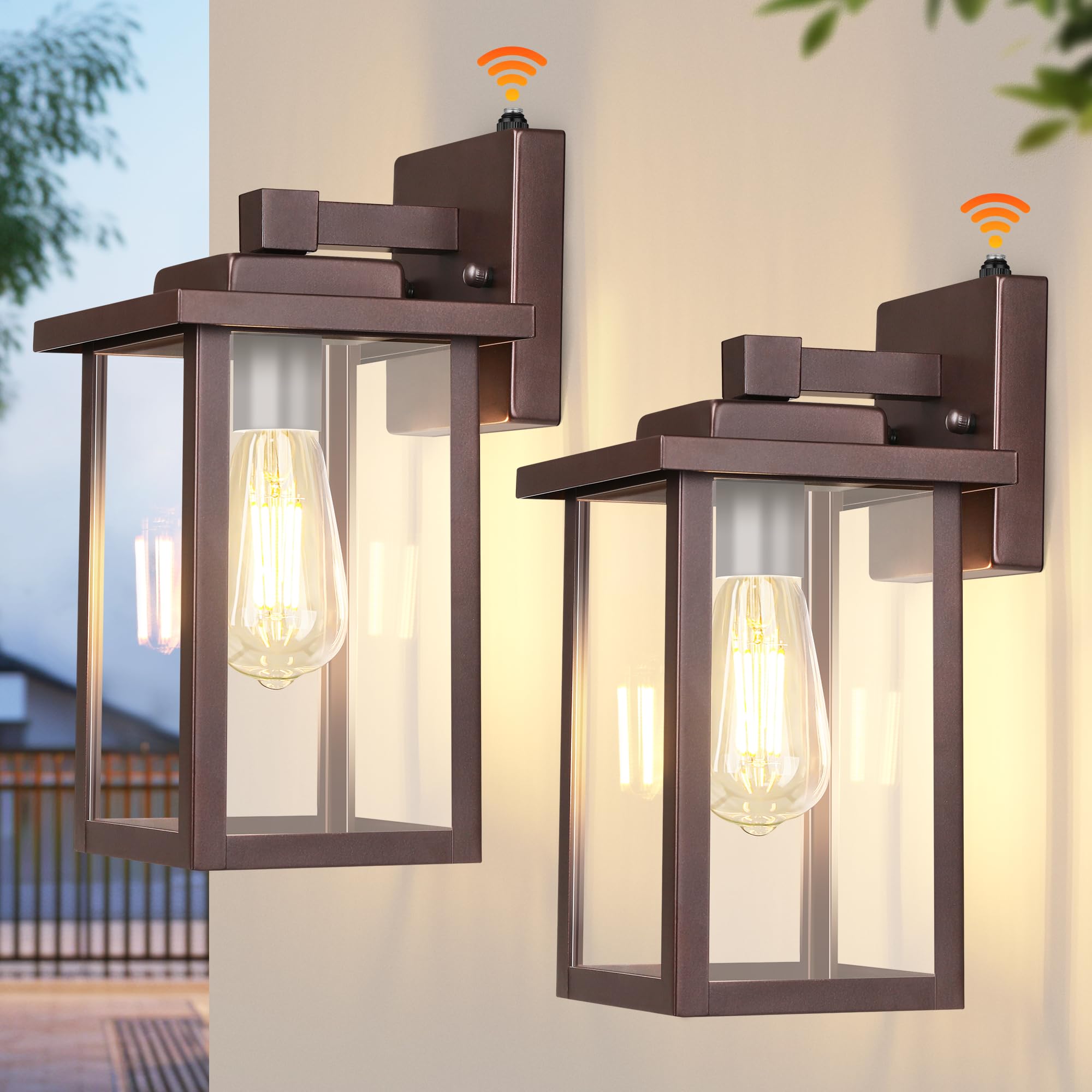 WIHTU Oil Rubbed Bronze Dusk to Dawn Outdoor Wall Light Fixtures Wall ...