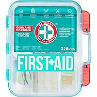 First Aid Kit Hard Teal Case 326 Pieces Exceeds OSHA and ANSI ...