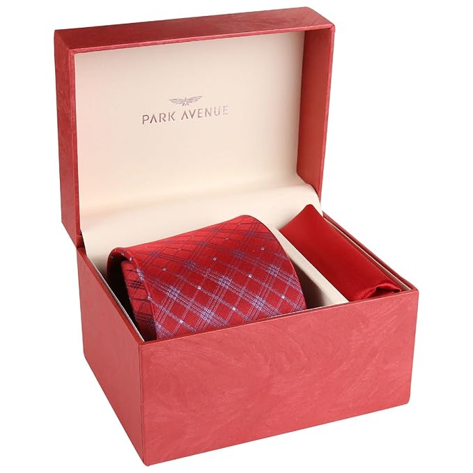 Buy Park Avenue Men's Tie Set (PZDX00311-M6_Maroon_STD) at Amazon.in