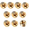 Amazon.com: 1/8" NPT Male Plug Fitting Set, 10 PCS Brass Plug Hex Counter Sunk Plug for Closing ...