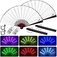 Amazon.com: Boao 2 Pcs Large LED Foldable Rave Fans Chinese Folding ...