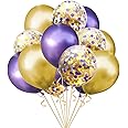 Amazon.com: Purple Gold Balloons, Purple and Gold Metallic Chrome ...