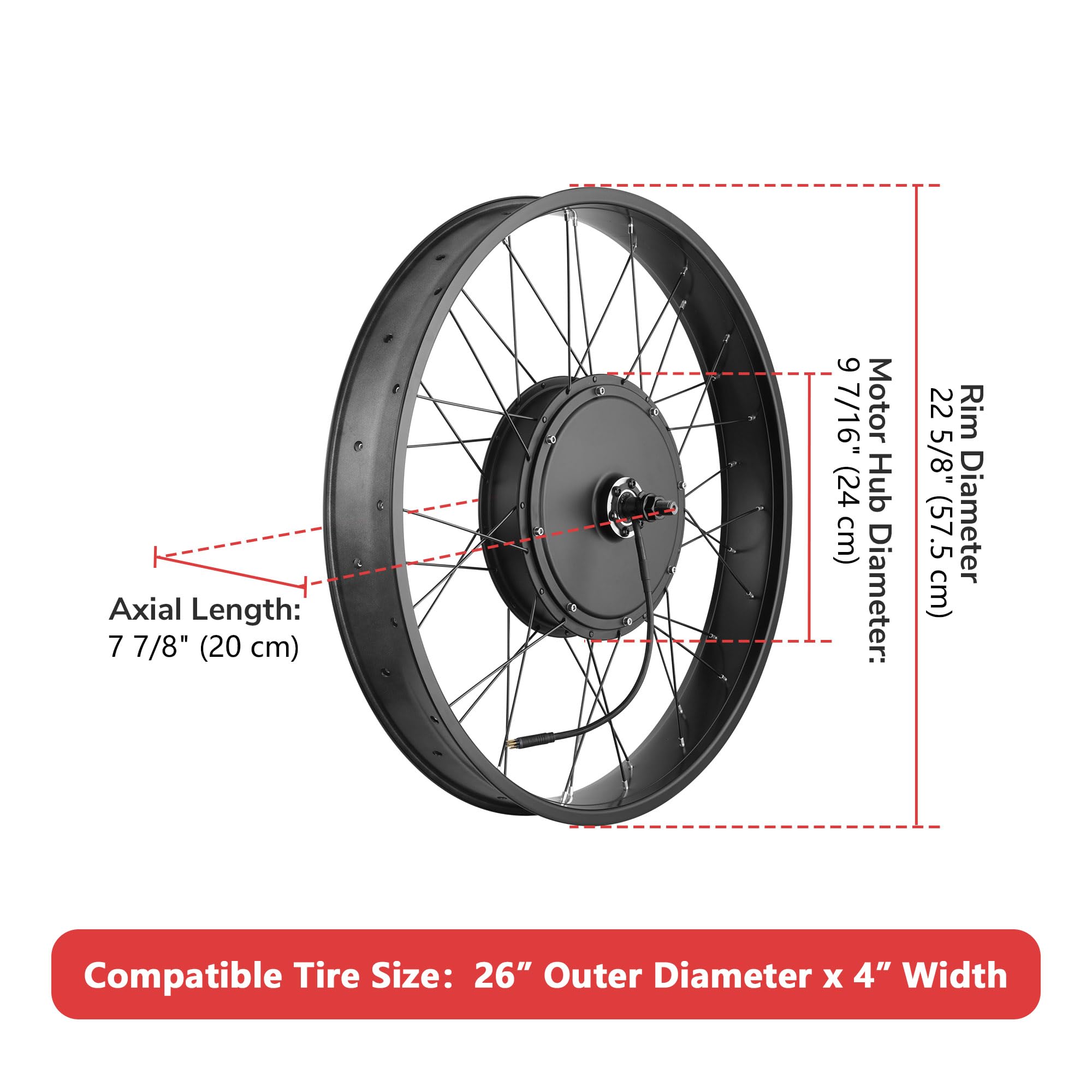 Mua AW 26"x4" Fat Tire 48V Ebike Electric Front Wheel Bicycle Kit ...