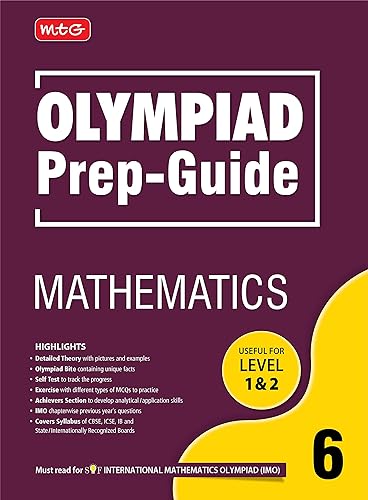 MTG Olympiad Prep-Guide Mathematics Class 6 - Detailed Theory, Self ...